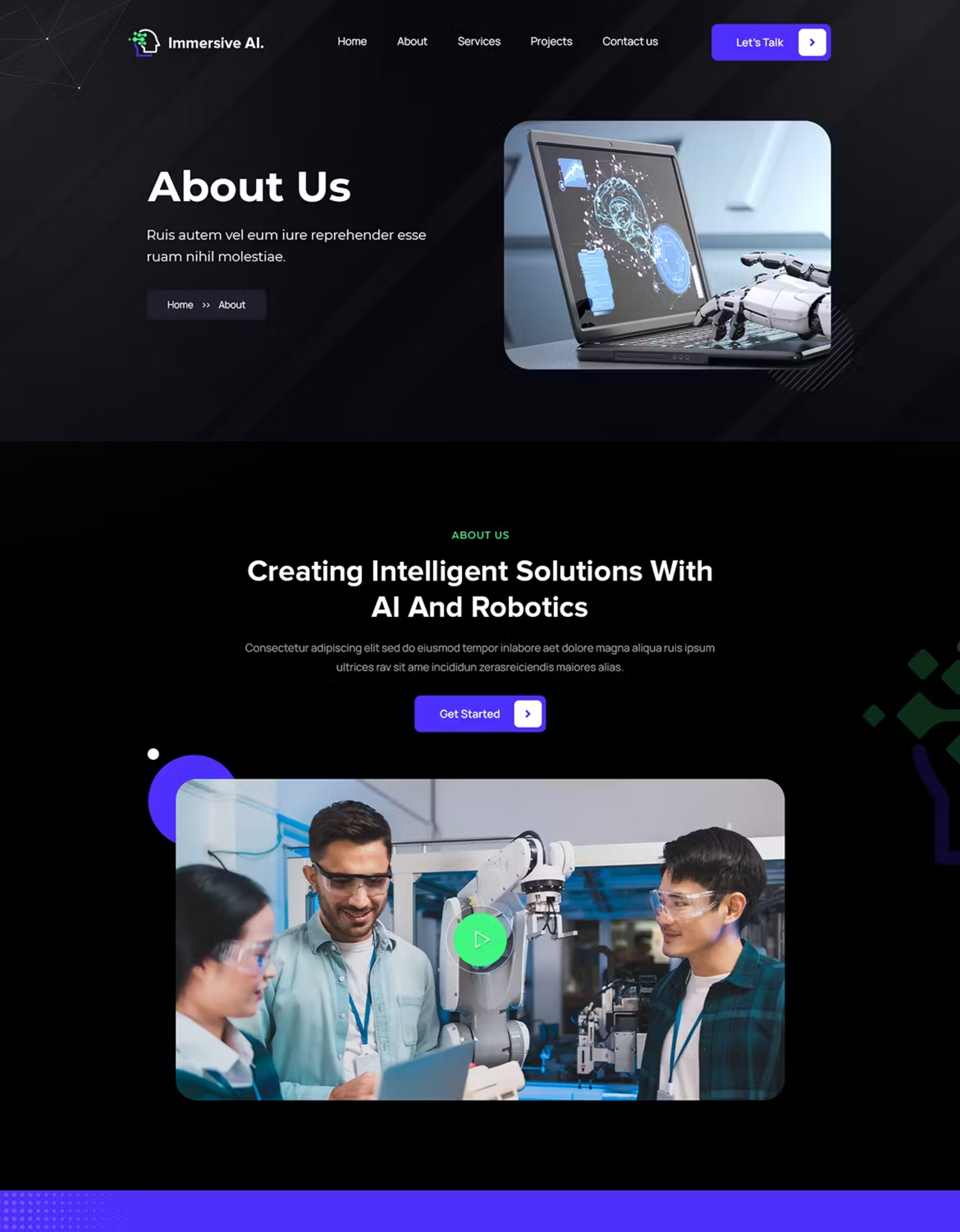 5968 沉浸式人工智能 Robotics HTML5电脑网站模板-Immersive AI Robotics HTML Template _ 果觅网（gooodme）